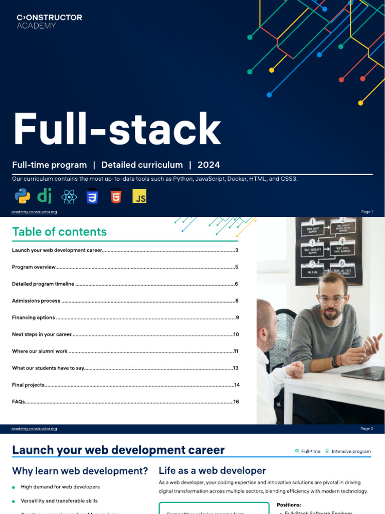 CA Brochure Full-Time Full-Stack ENG | PDF | Web Development | Systems Architecture