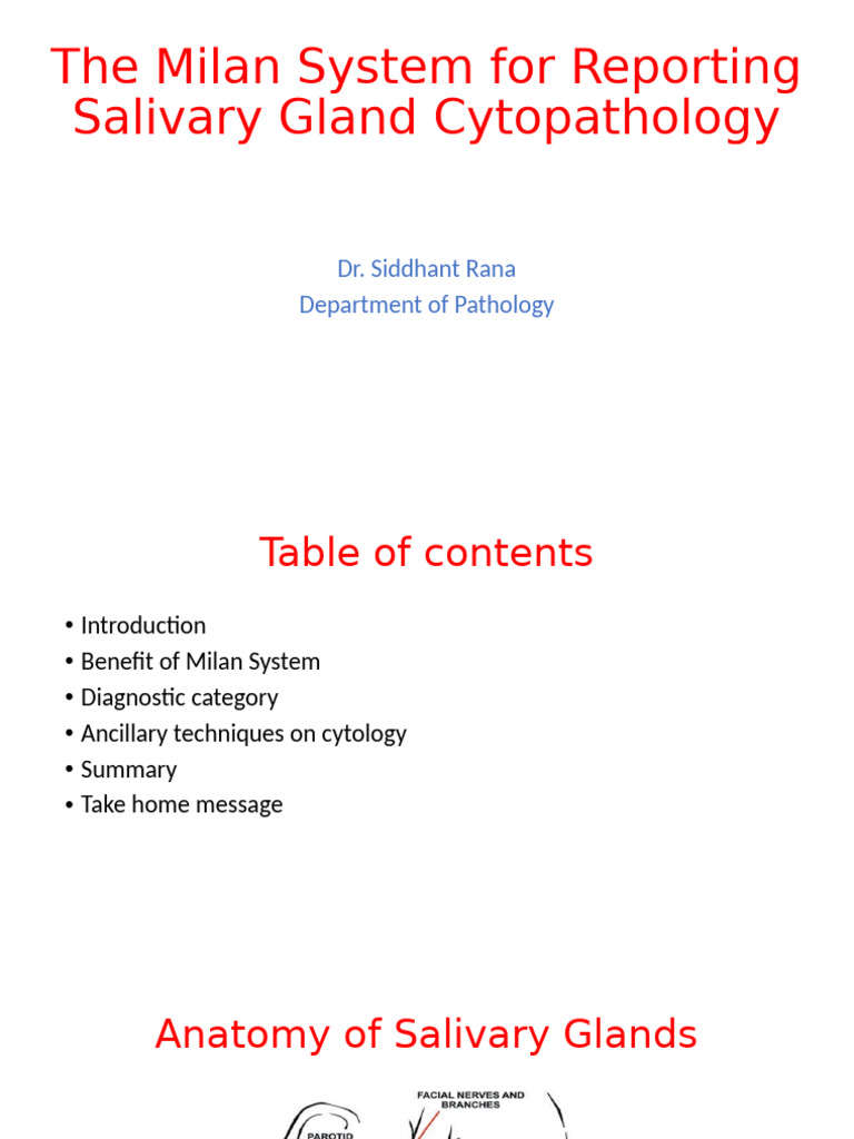 The Milan System For Reporting Salivary Gland Cytopathology - 080426 ...