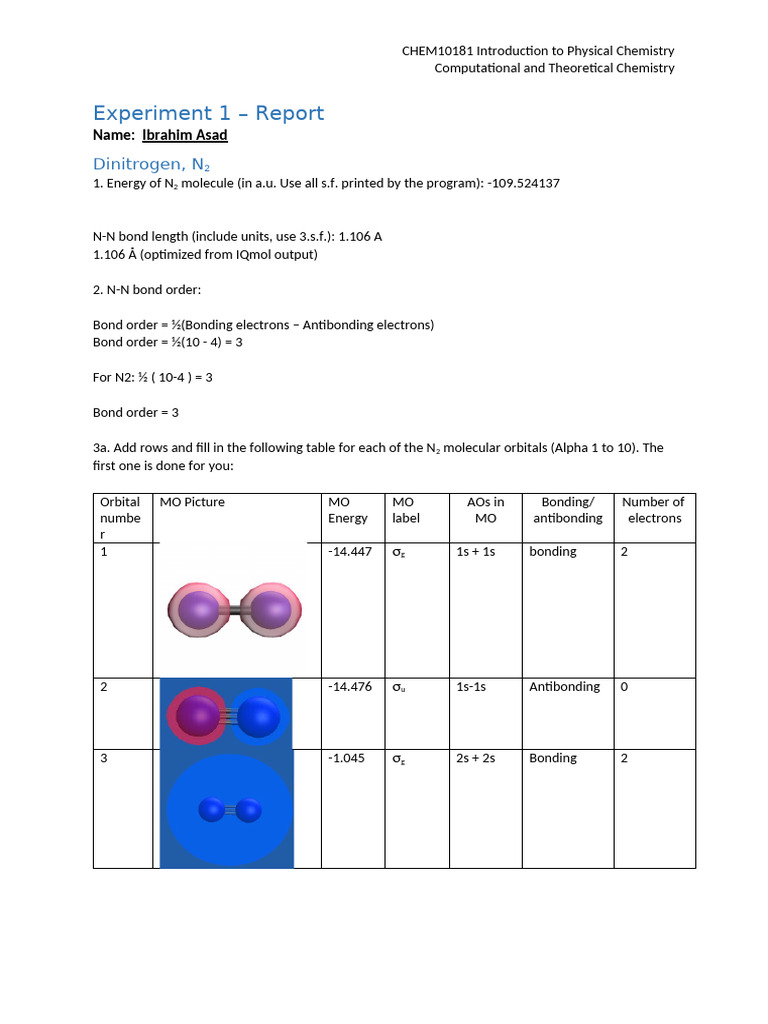 NH3-BF3 and Formaldehyde MOs Analysis | PDF | Molecular Orbital ...