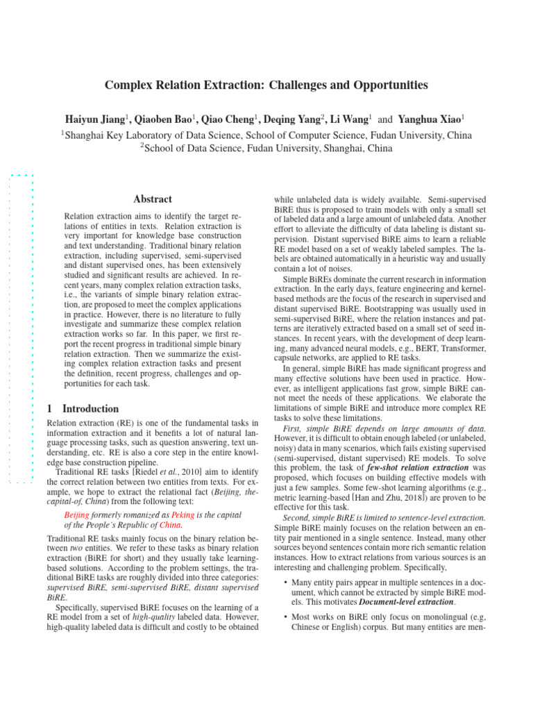 IE-Complex Relation Extraction- Challenges and Opportunities | PDF | Machine Learning | Information
