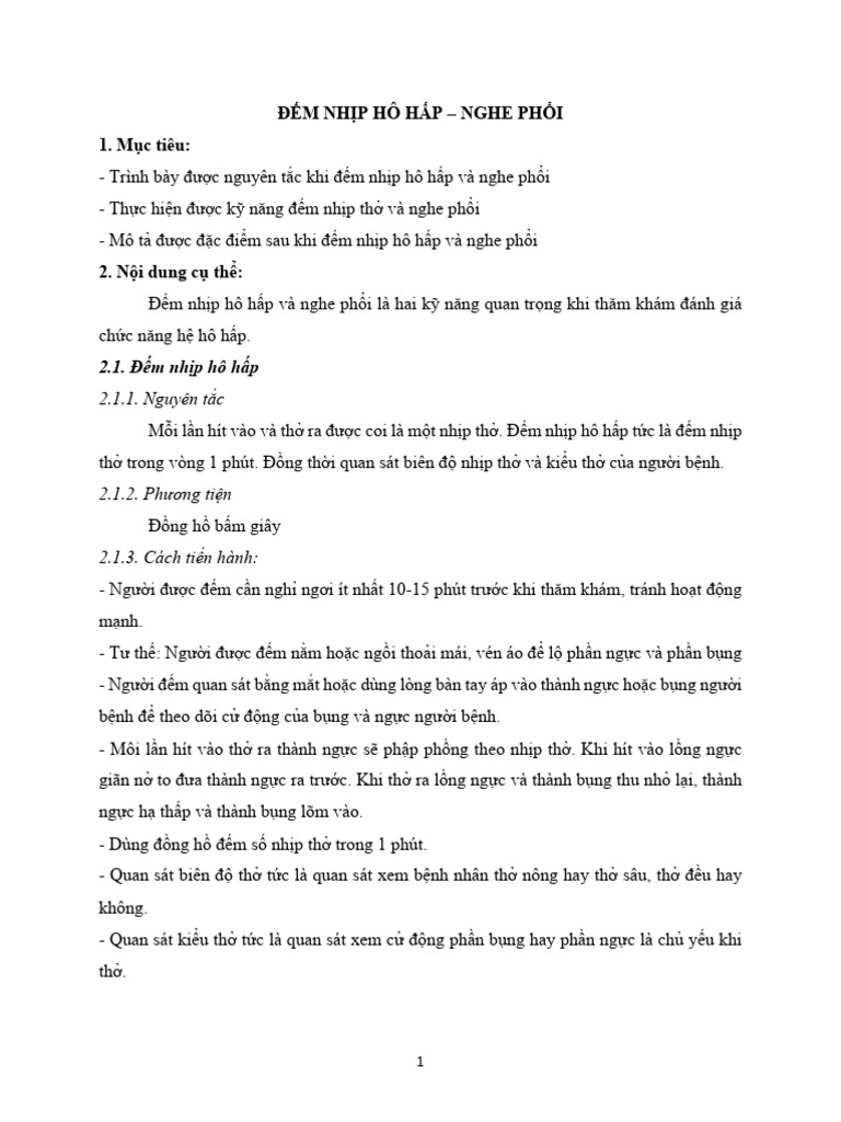 Dem Nhip Ho Hap - Nghe Phoi | PDF