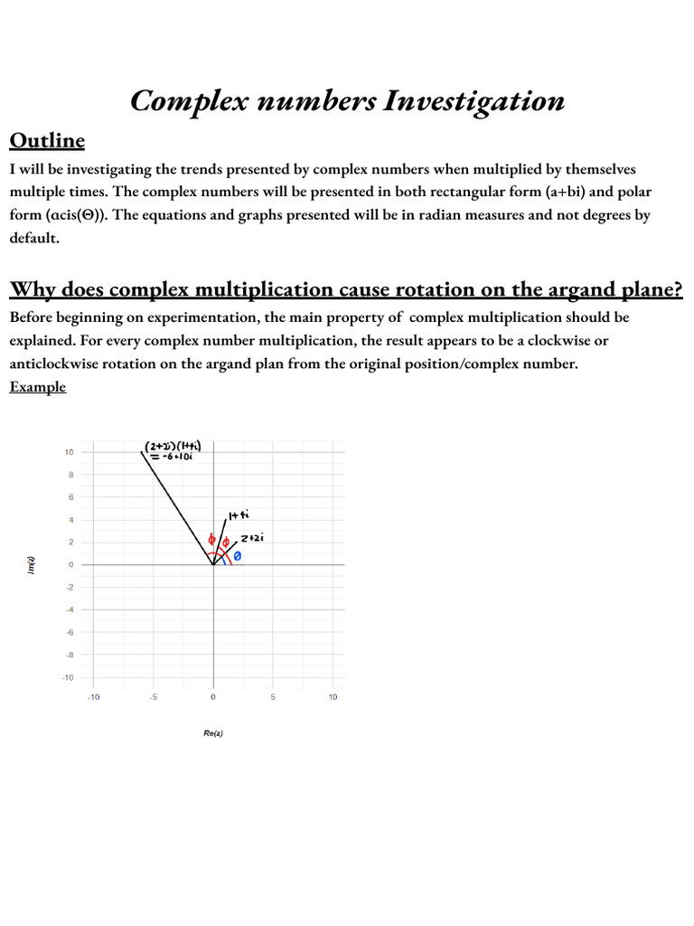 Complex Number Spiral Investigation | PDF | Complex Number | Numbers