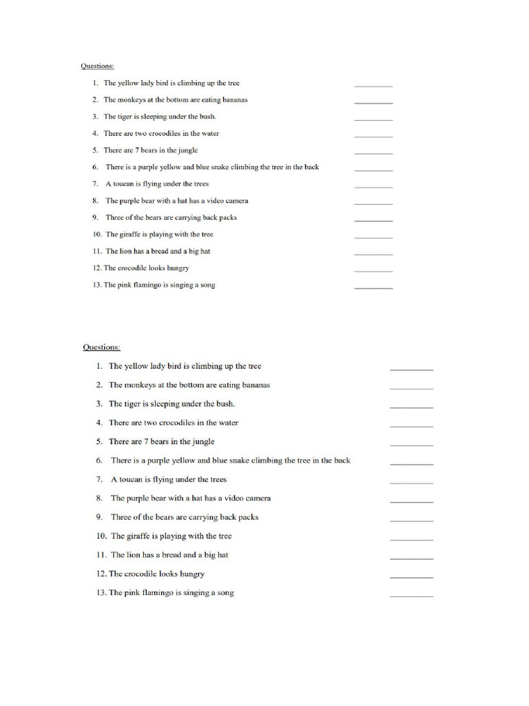 DESCRIBING PICTURES HANDOUTS | PDF