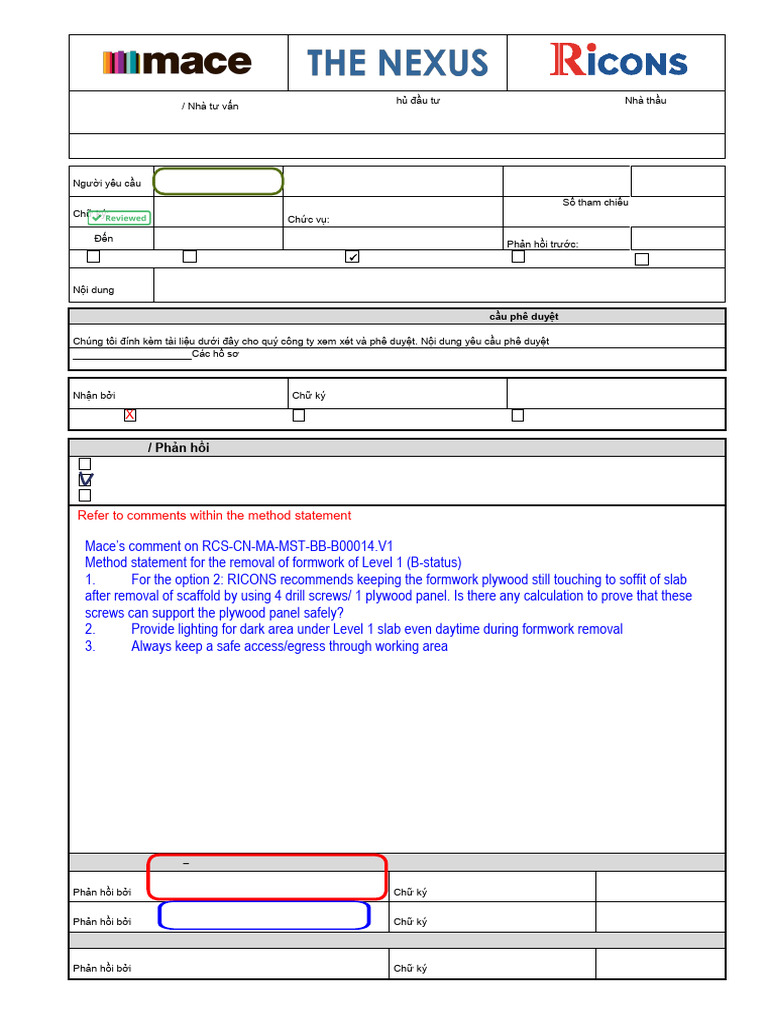 RCS-CN-MA-MST-BB-B00014.V1 - Status B - The Removal of Formwork of ...