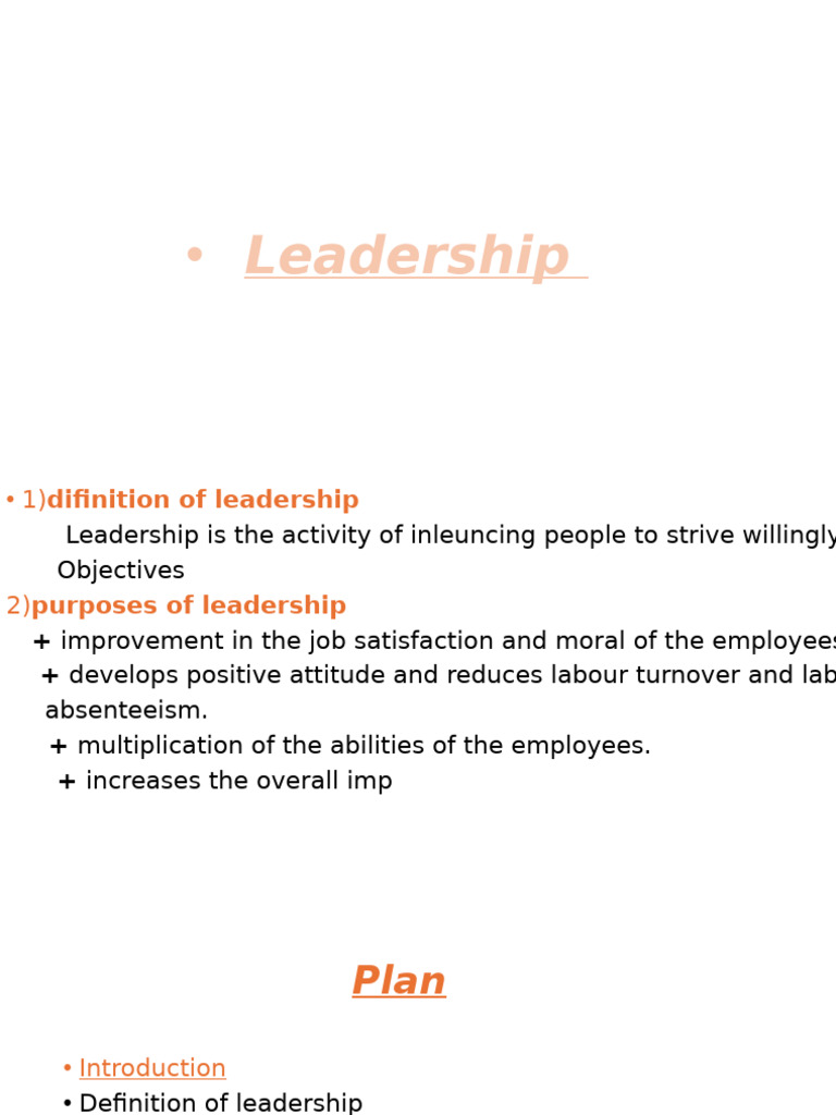 Understanding Leadership: Definition & Purpose | PDF