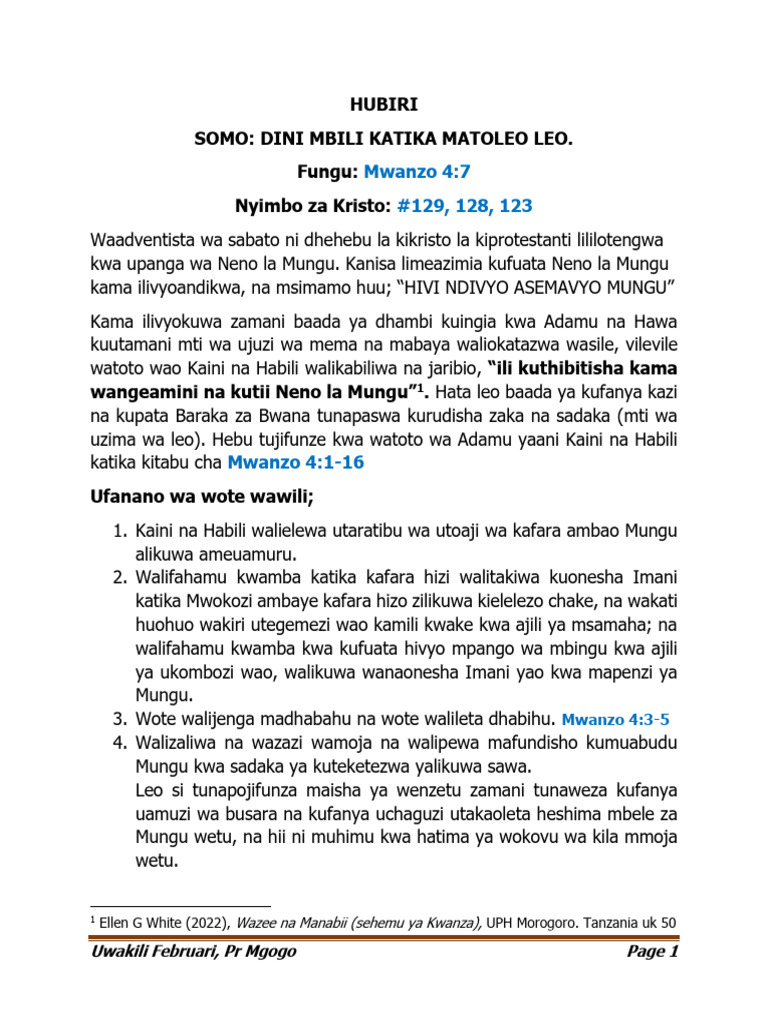Dini Mbili Katika Matoleo 15.02.2025 - 081517 | PDF
