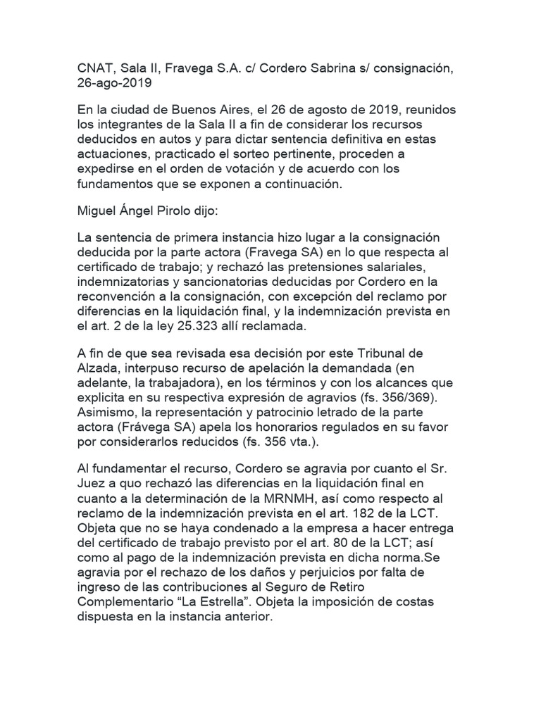 DPI-Fallo-7-nov-19 - JURISPRUDENCIA CONSIGNACION | PDF | Discriminación | Derecho laboral