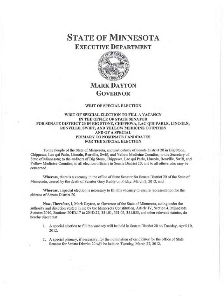 Writ of Special Election-Attach | PDF