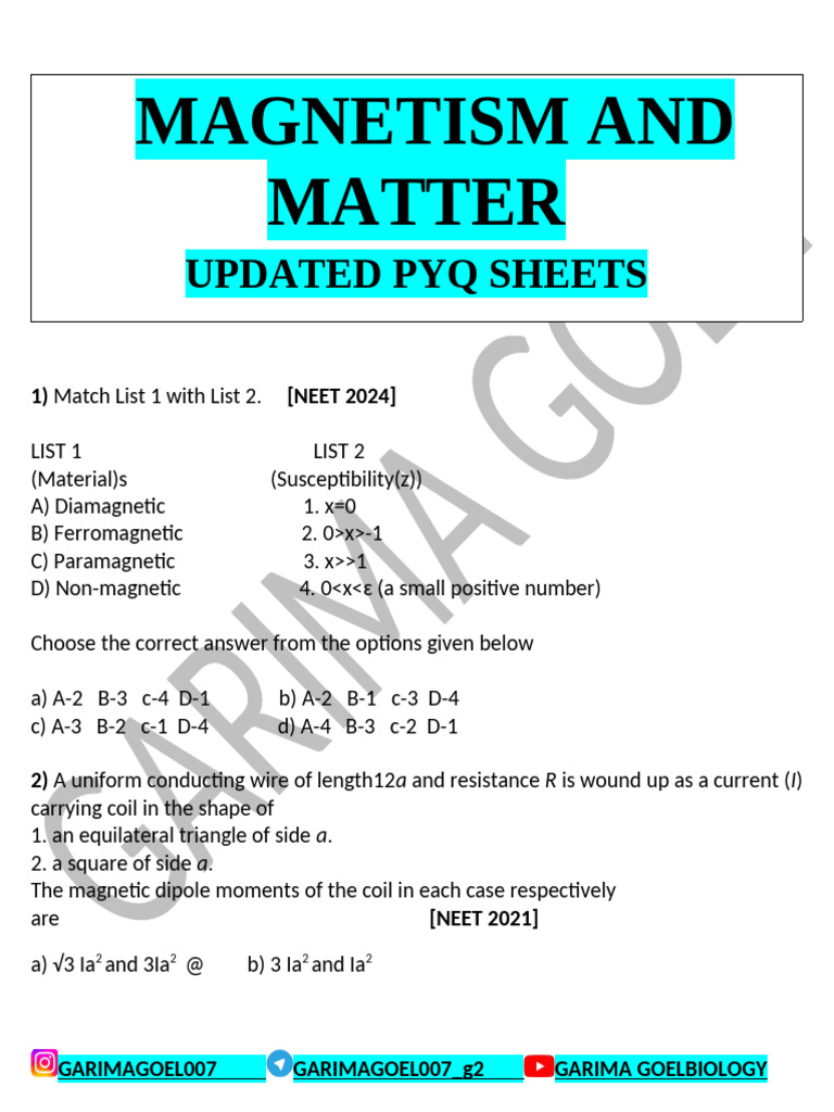 Magnetism and Matter | PDF | Magnetism | Condensed Matter Physics
