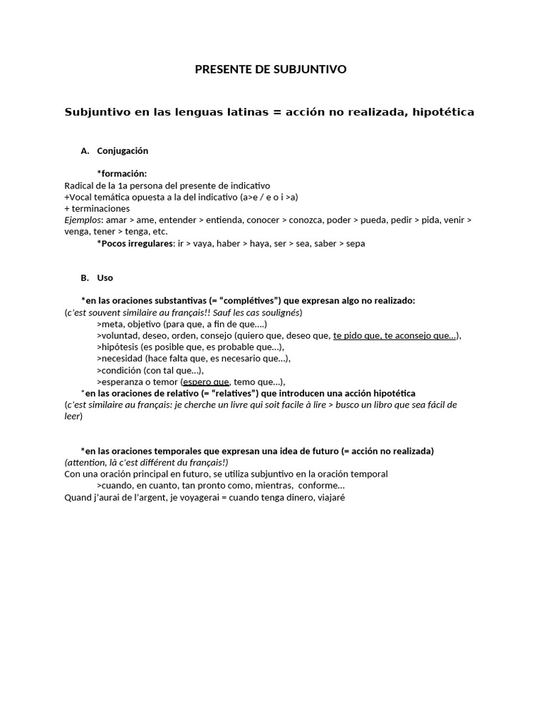 Presente de Subjuntivo | PDF