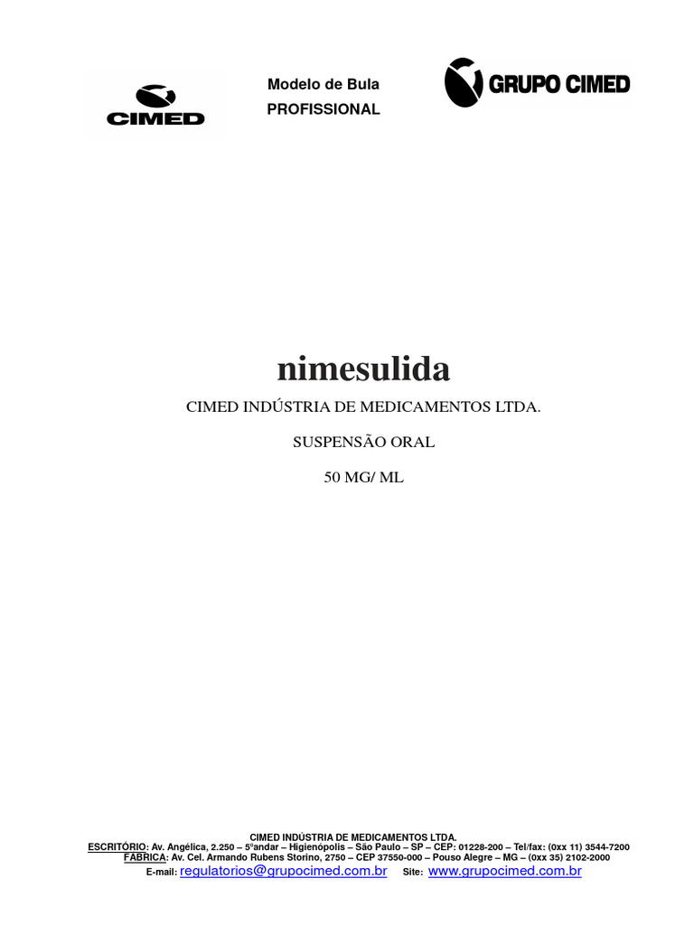 Nimesulida Generico Cimed 50mgml Gotas 15ml v22 | PDF | Medicina ...