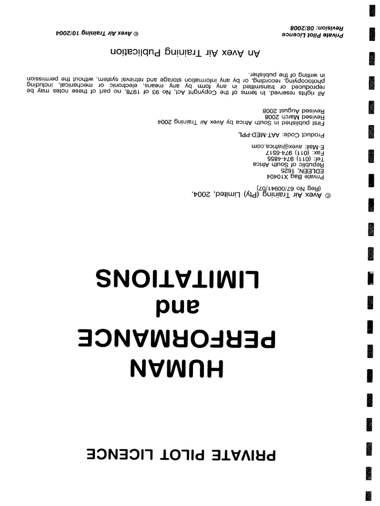 PPL - Human Performance & Limitations - Part 1 (1) | PDF