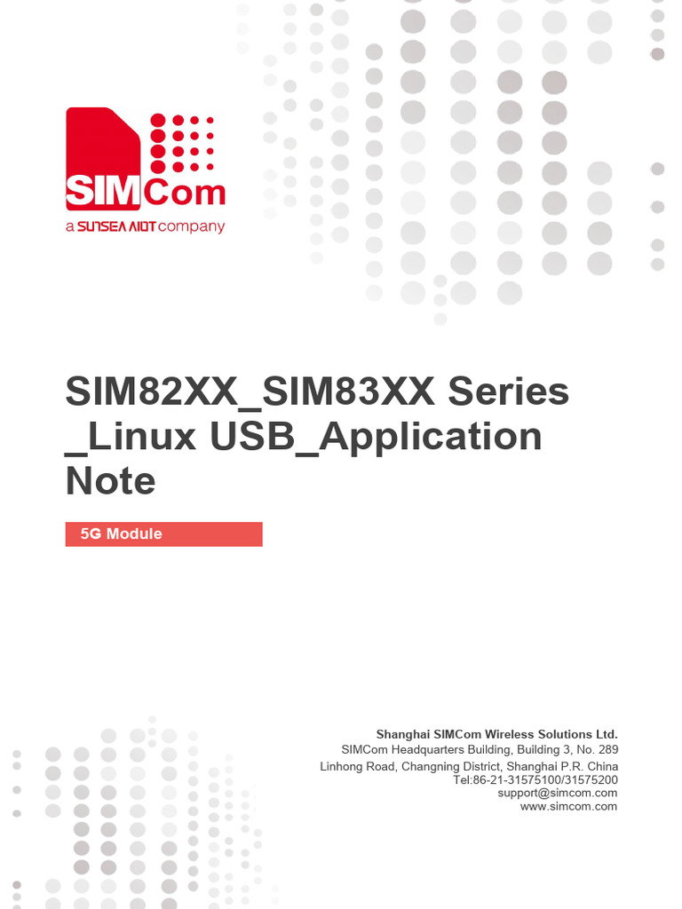 SIM82XX_SIM83XX Series_Linux USB_Application Note_V1.01 | PDF | Device Driver | Internet ...