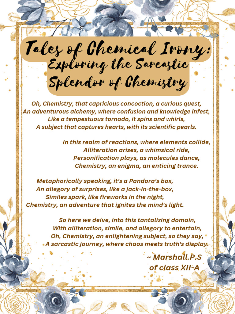 Tales of Chemical Irony Exploring The Sarcastic Splendor of Chemistry ...