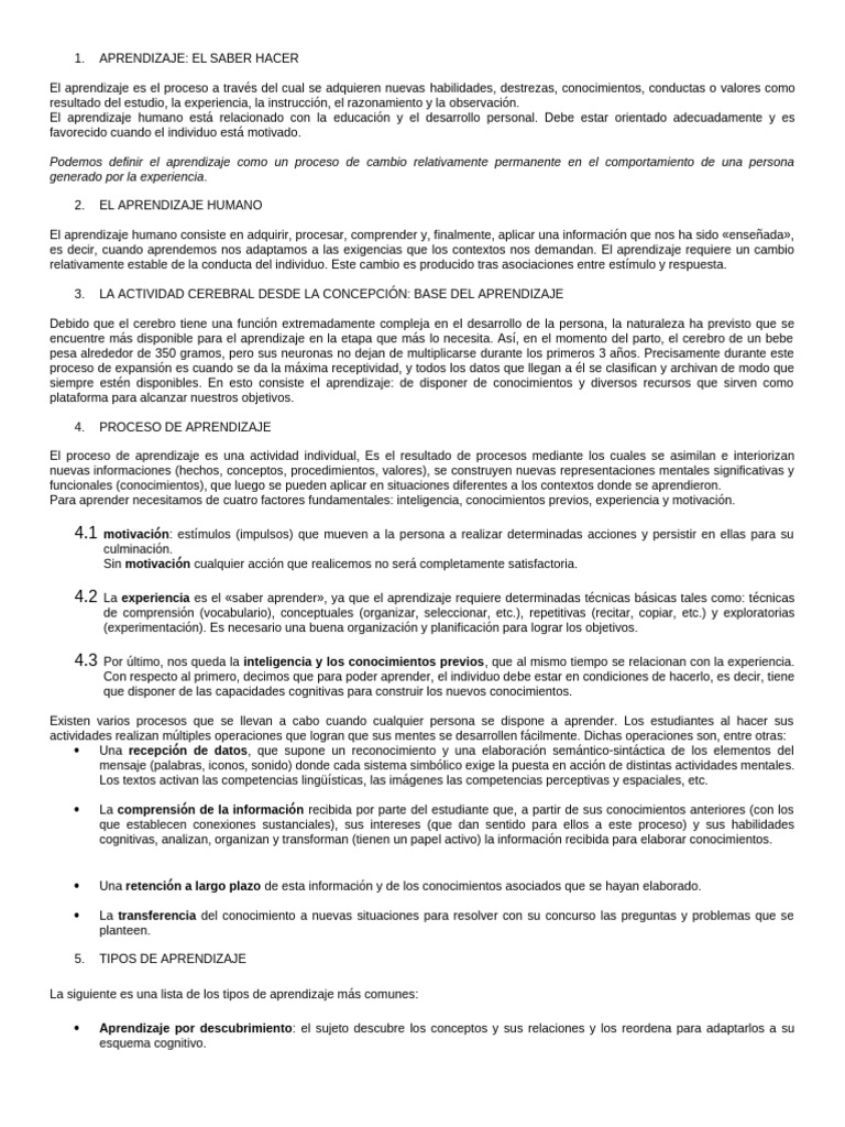 Aprendizaje Gestion Del Conocimiento | PDF | Aprendizaje | Conocimiento procedimental