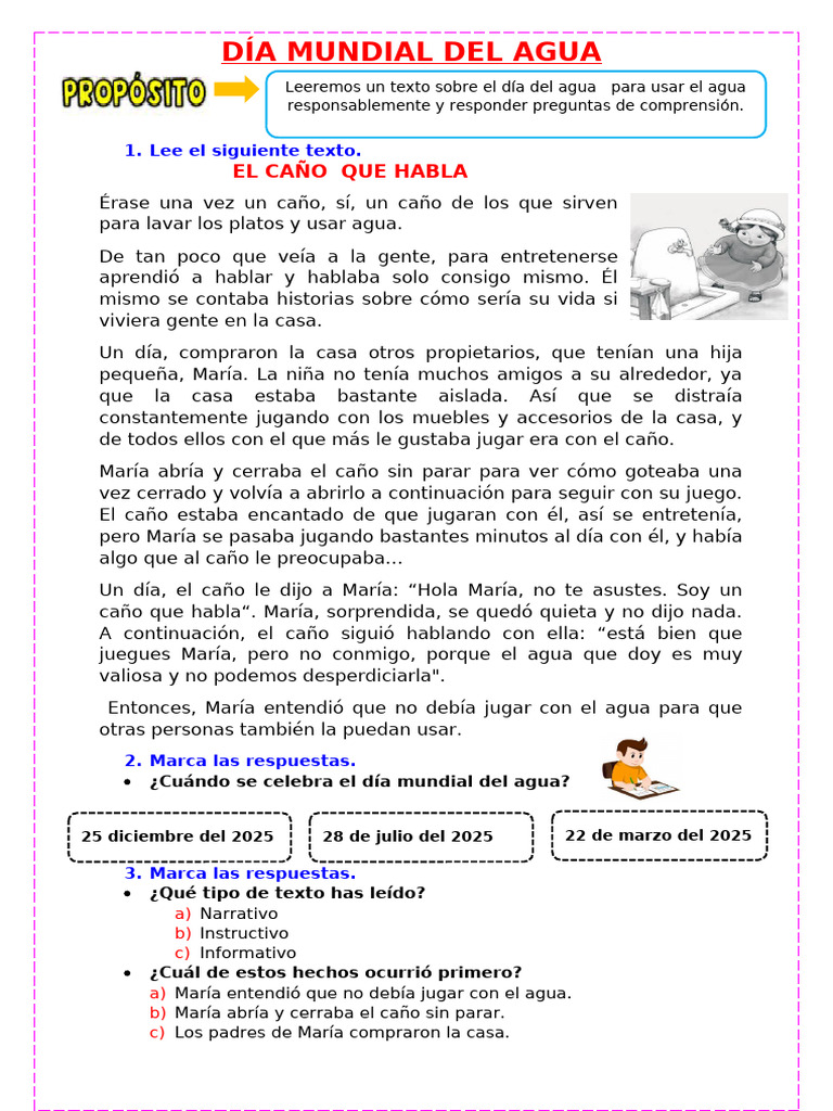 Cuidado del Agua: Historia de María | PDF