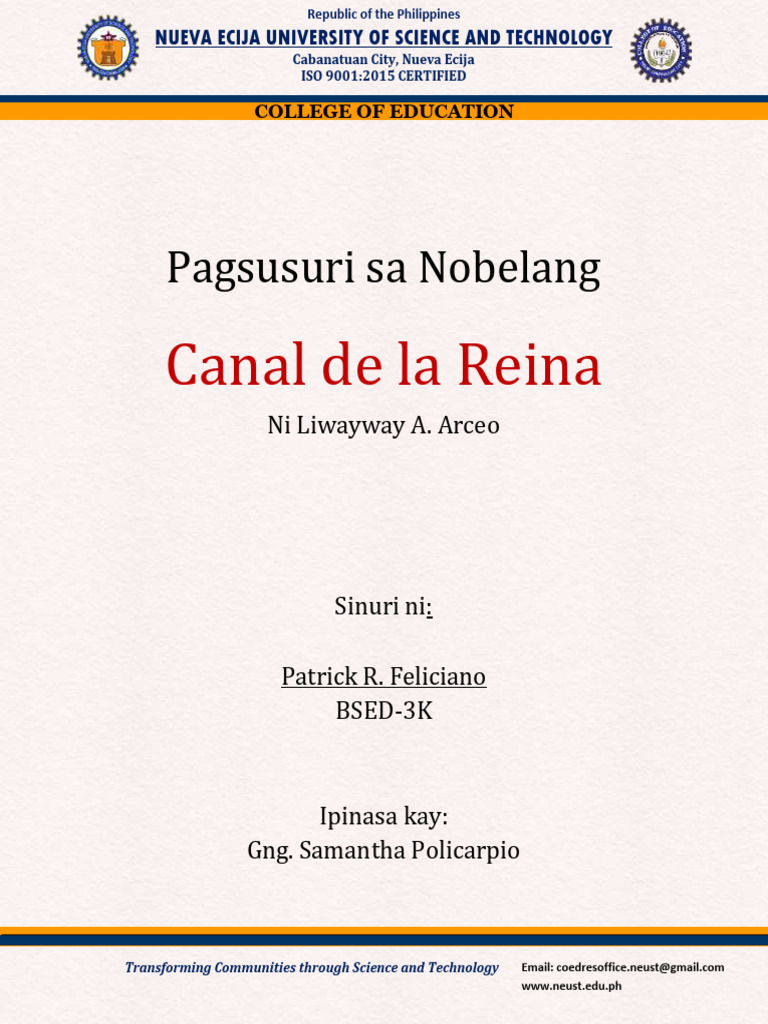 Feliciano Patrick R. Pagsusuri Ng Nobela | PDF