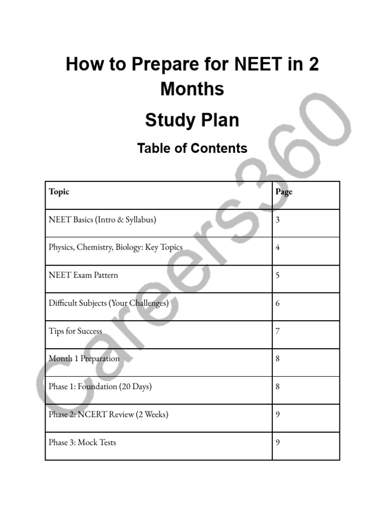2-Month NEET Preparation Guide | PDF | Electromagnetic Radiation | Physics