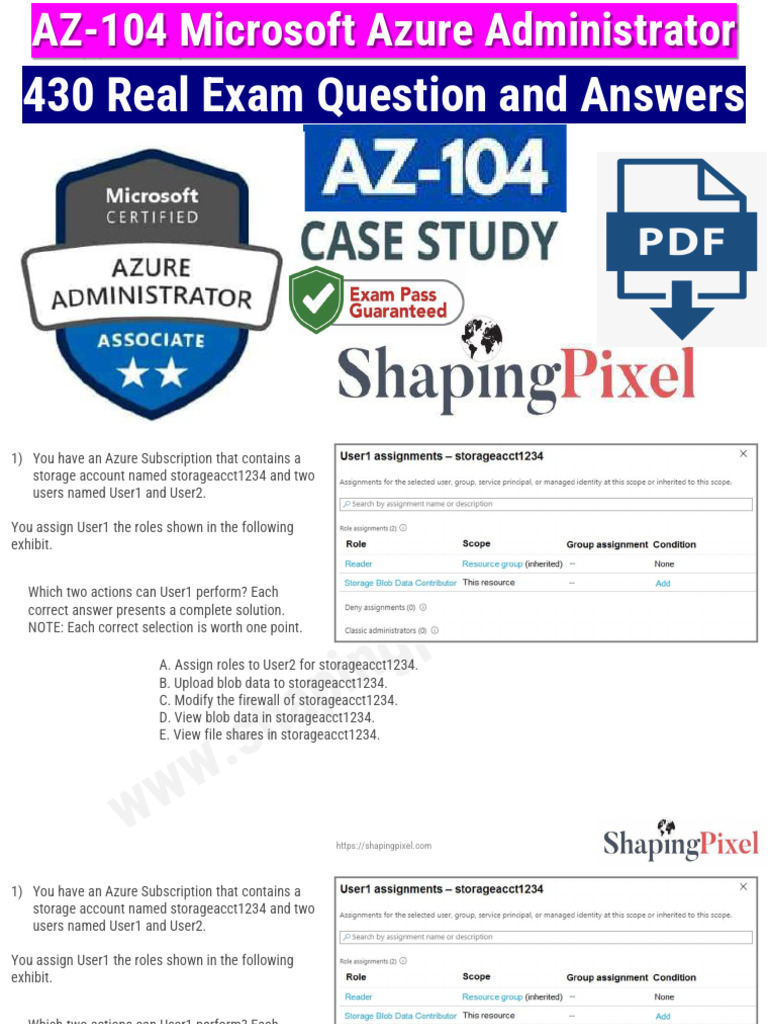 Az 104 PDF New PDF | PDF | Group Policy | Virtual Machine