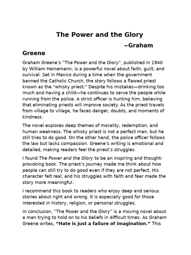 The Power and the Glory Overview | PDF