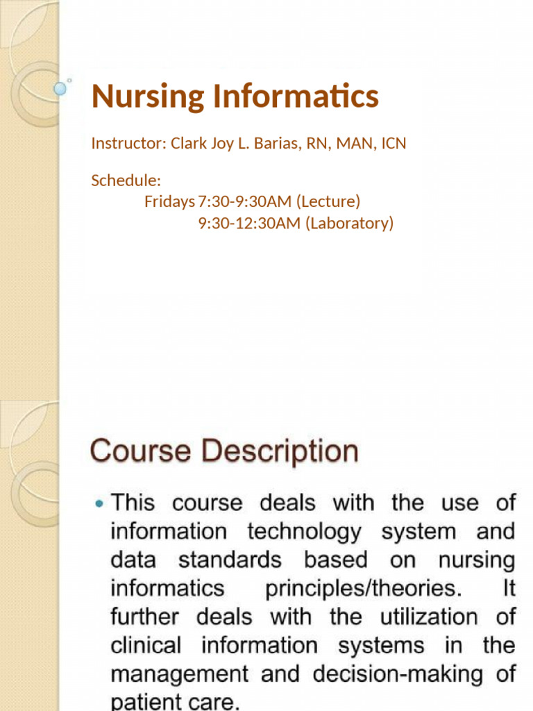 Intro To Nursing Informatics | PDF