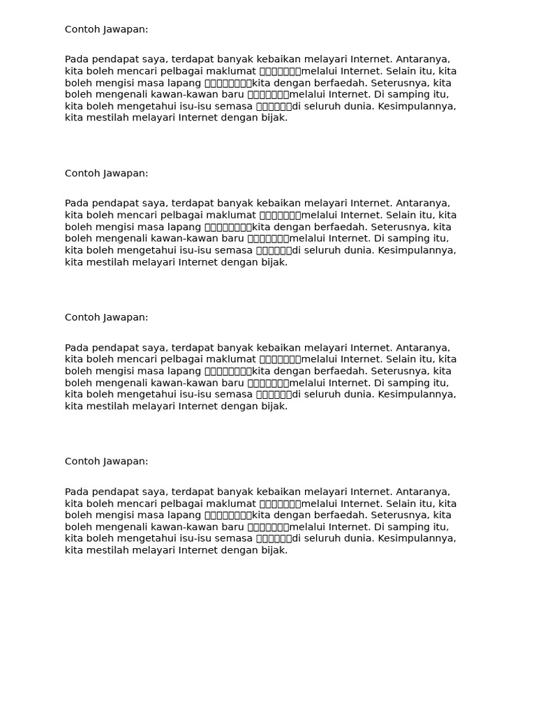 Bahagian C Kebaikan Melayari Internet | PDF