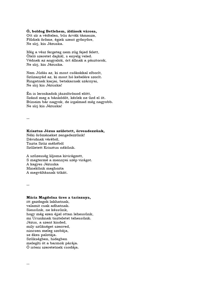 Régi Karácsonyi Énekek | PDF