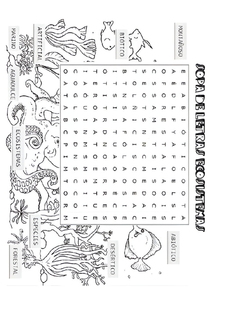 Sopa de Letras Ecosistemas | PDF