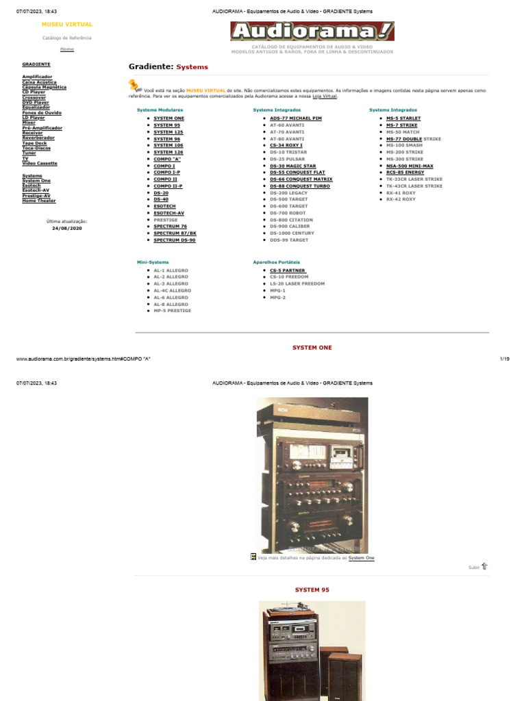 AUDIORAMA - Equipamentos de Audio & Video - GRADIENTE Systems | PDF | Eletrônicos de consumo ...
