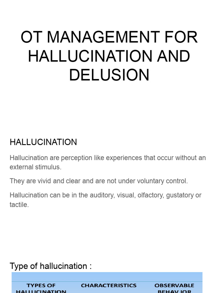 Hallucination&Delusion OT | PDF | Delusion | Hallucination