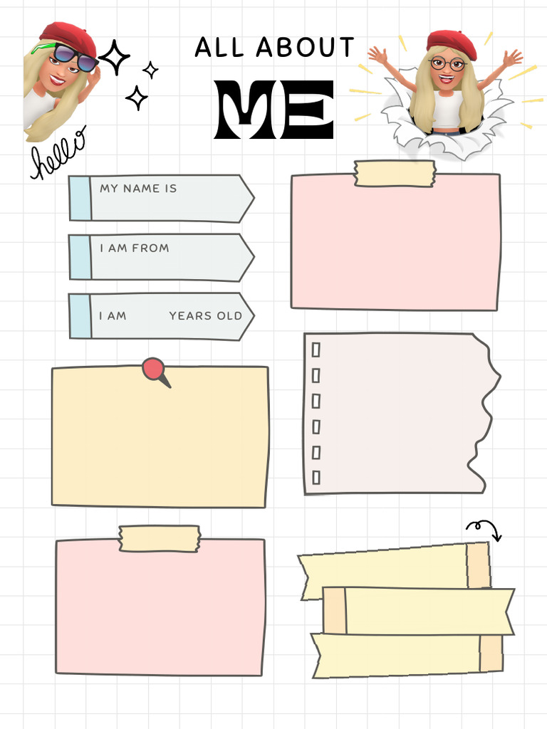 Colorful Doodle All About Me Poster | PDF