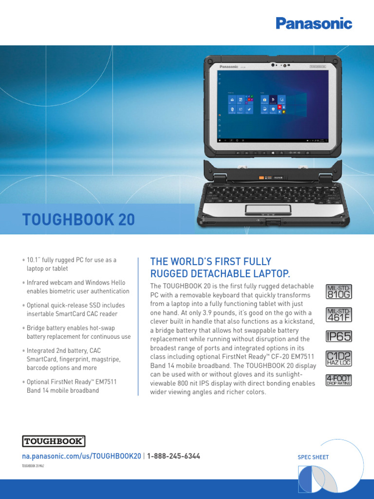 20mk2 No Sprint 9-20 Final TOUGHBOOK CF20 SpecSheet 091420v2 | PDF | Personal Computers ...