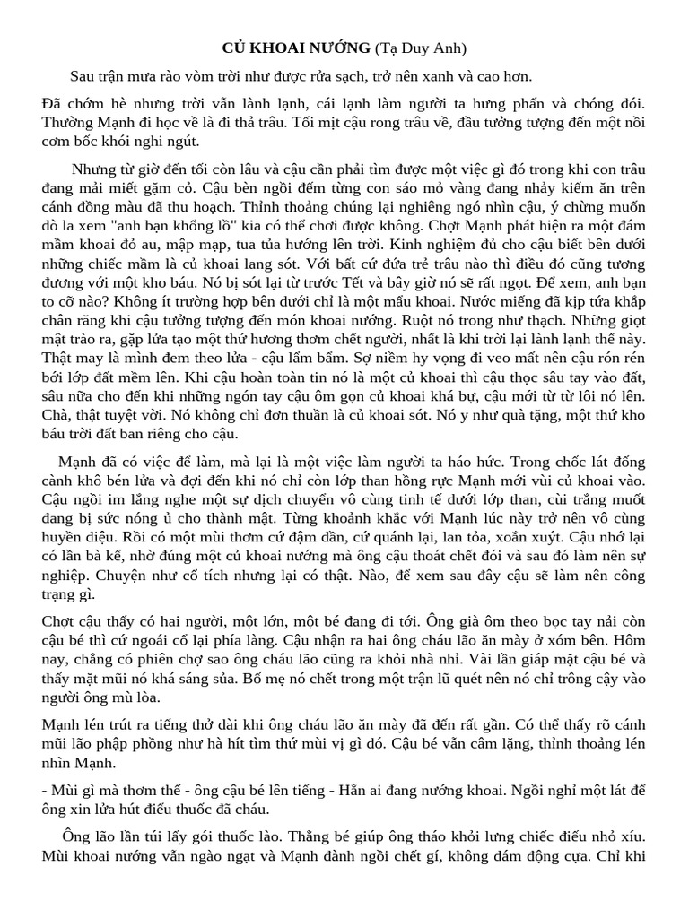 TN - C Khoai Nư NG - T Duy Anh | PDF