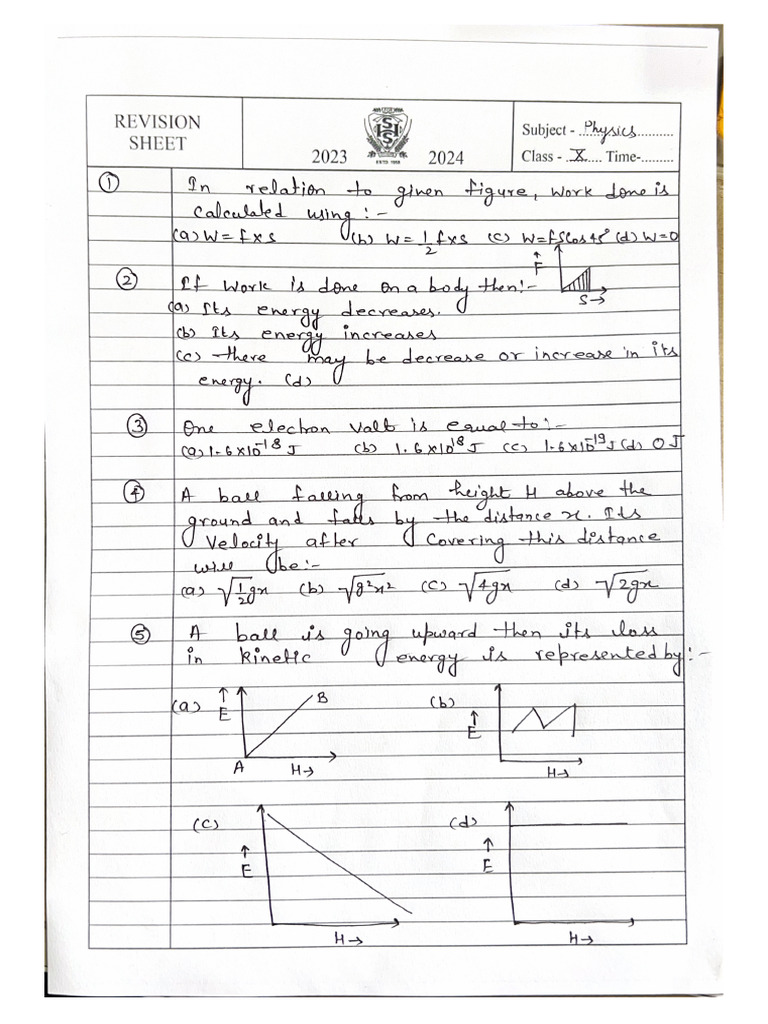 Physics Class 10 MCQ | PDF