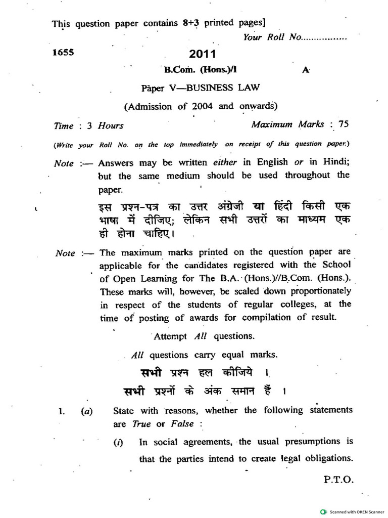 Business Law Question Bank | PDF