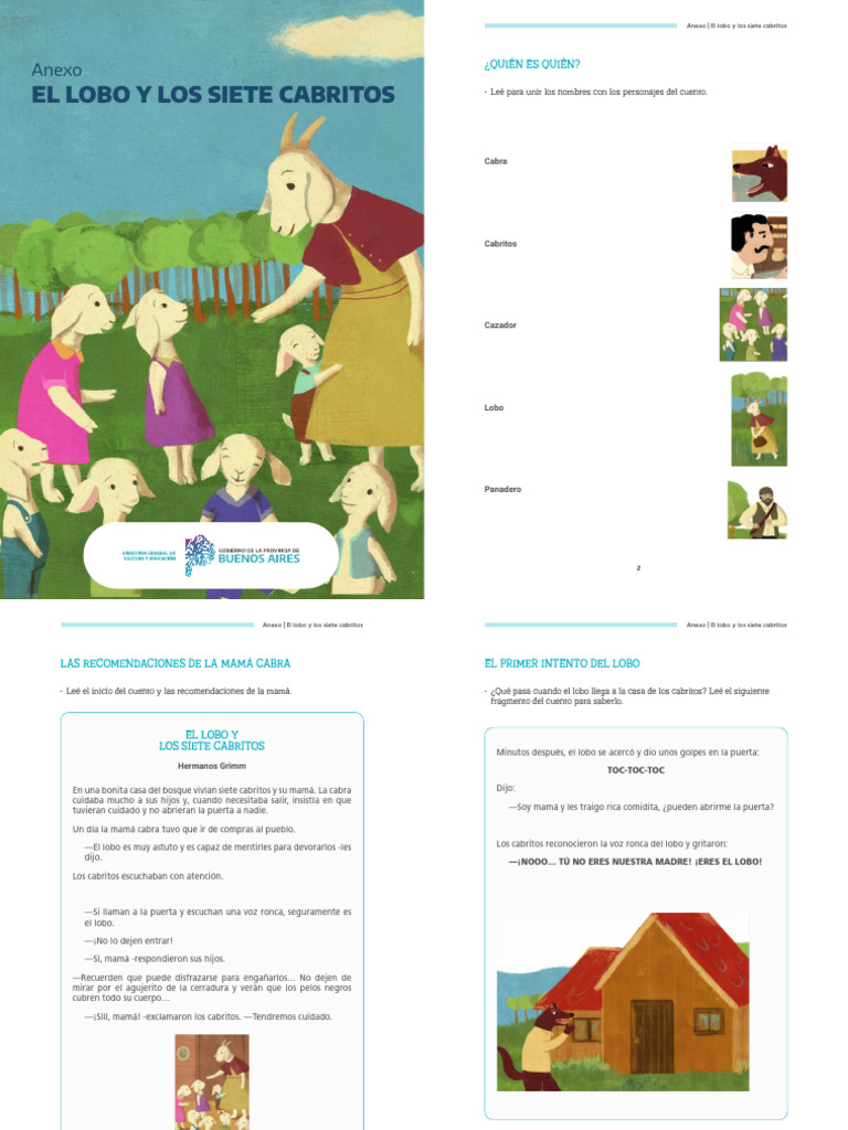 Cuento: El Lobo y los Siete Cabritos | PDF