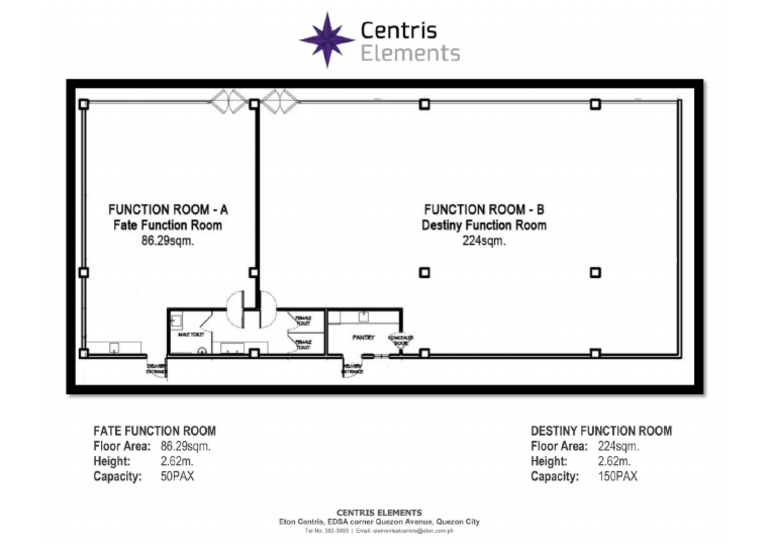 Elements at Centris Function Rooms Floor Plan | PDF