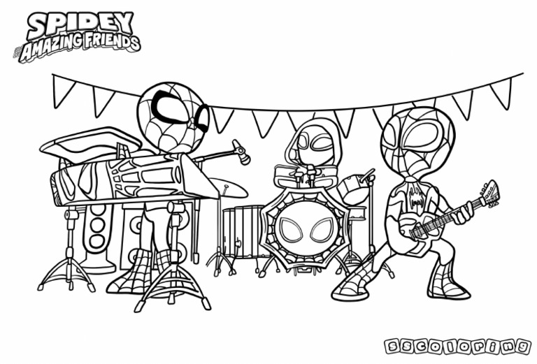 Spidey and His Amazing Friends Coloring Pages 11 Scaled | PDF