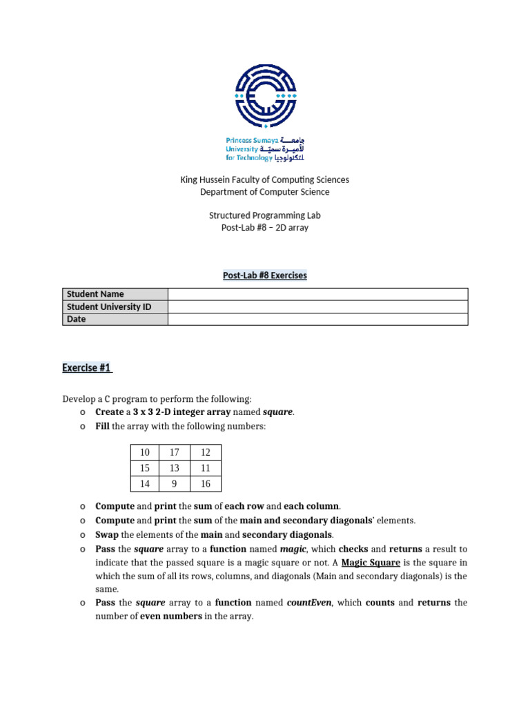 C Post Lab08 | PDF