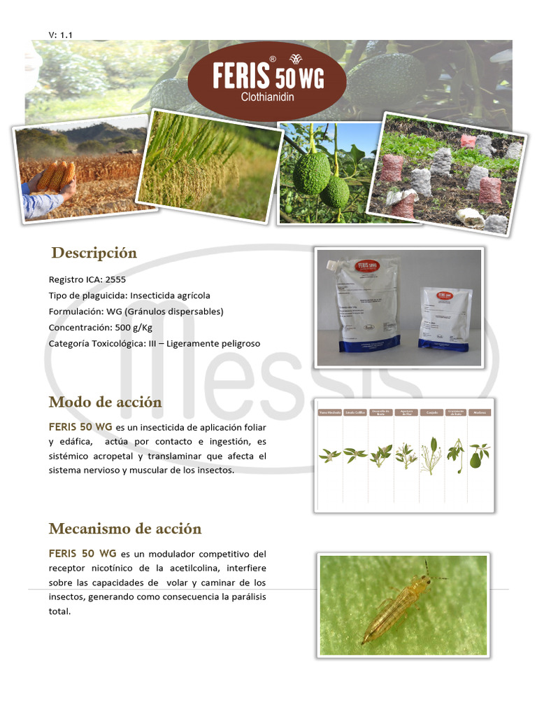 FERIS 50 WG: Insecticida Eficaz y Seguro | PDF | Suelo | Solubilidad