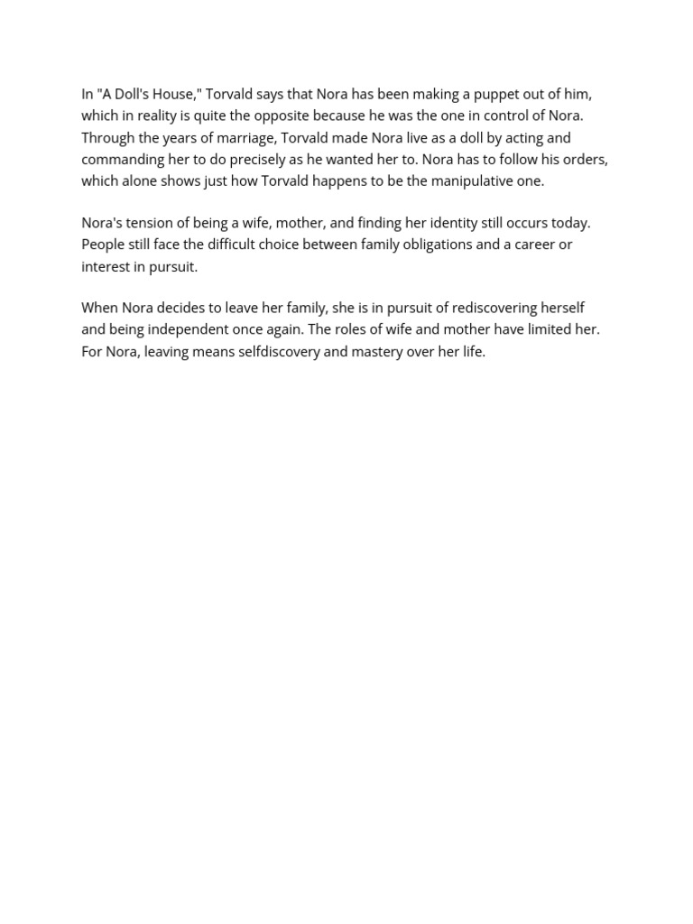 A Doll House, Act III | PDF