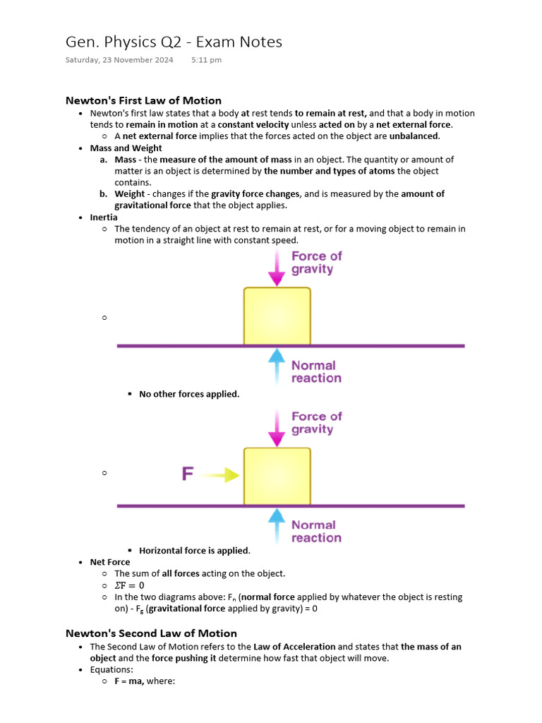 Newton's Laws of Motion Explained | PDF | Weight | Force