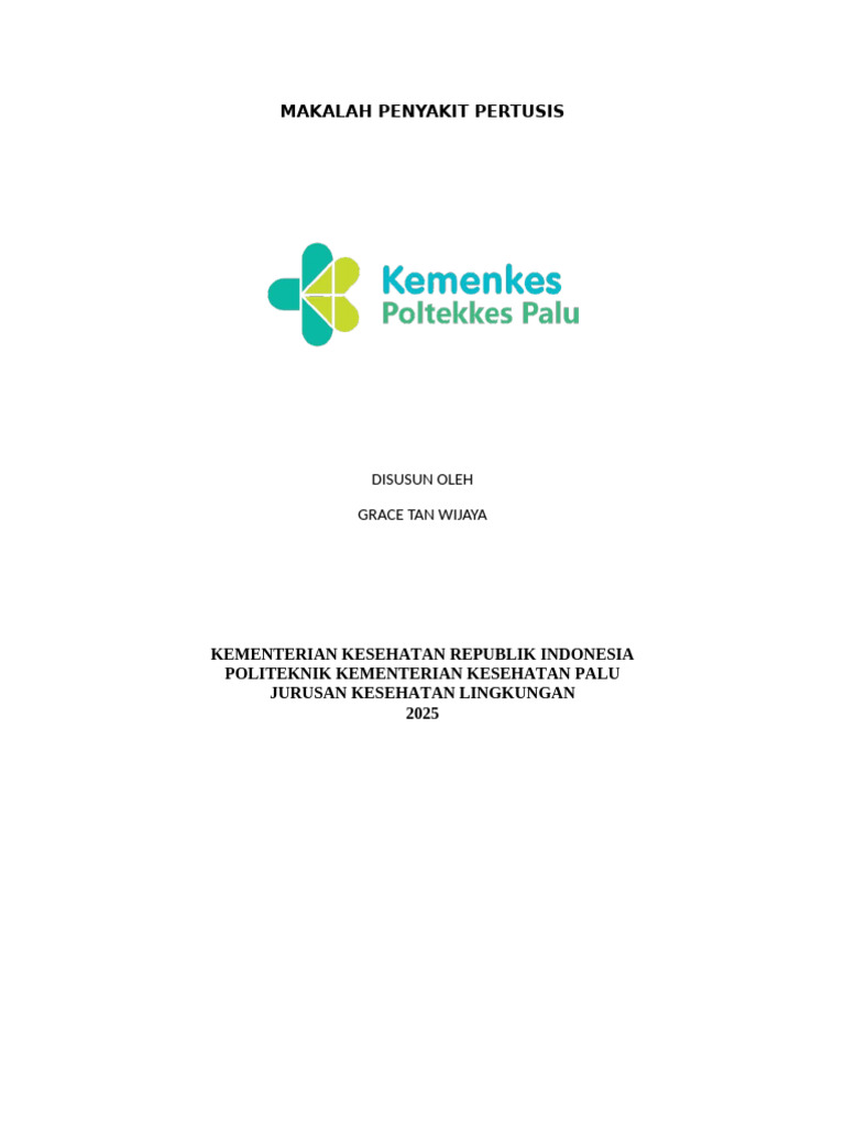 Makalah Penyakit Pertusis | PDF