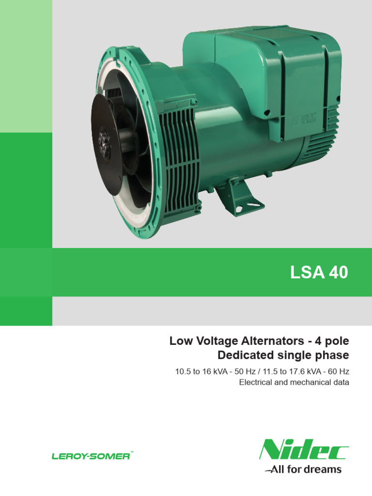 4842f - en - LSA 40 1 PH Catalog - PSS | PDF | Electric Generator ...