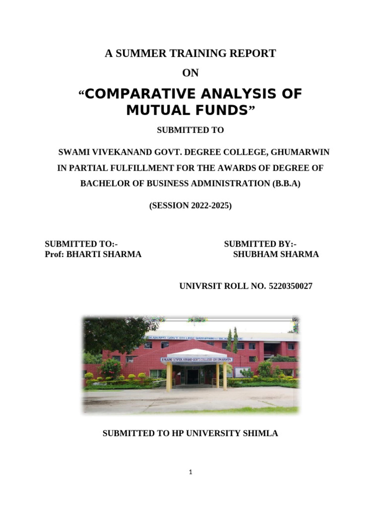 Comparative Analysis of Mutual Funds | PDF | Investment Fund ...