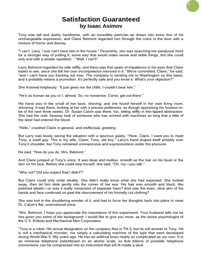 Satisfaction Guaranteed | PDF