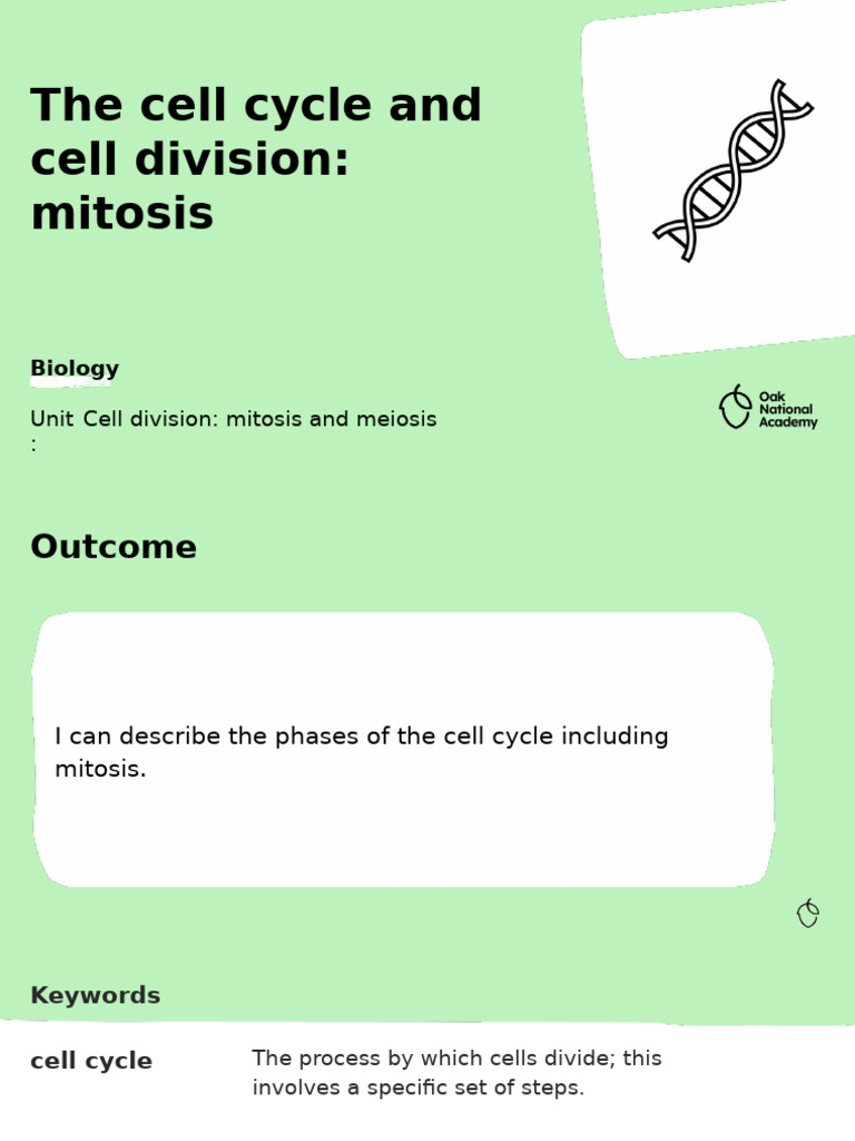 Cell Cycle and Cell Division Gcse Aqa 223 | PDF | Mitosis | Cell (Biology)