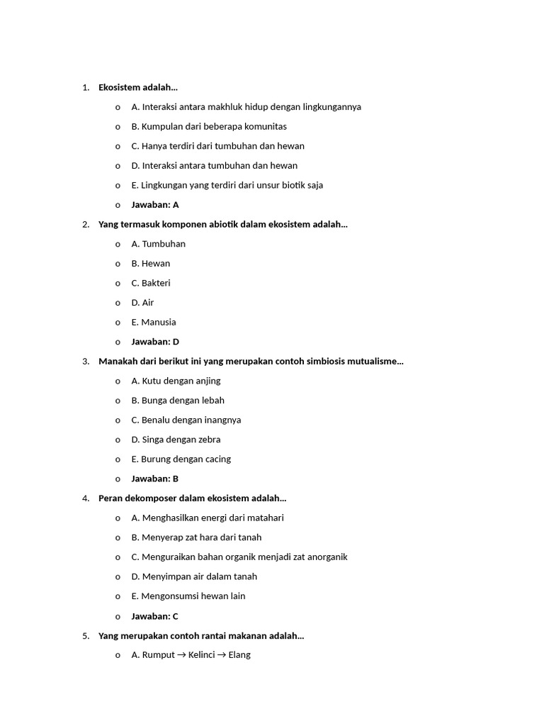 Ekosistem quis | PDF