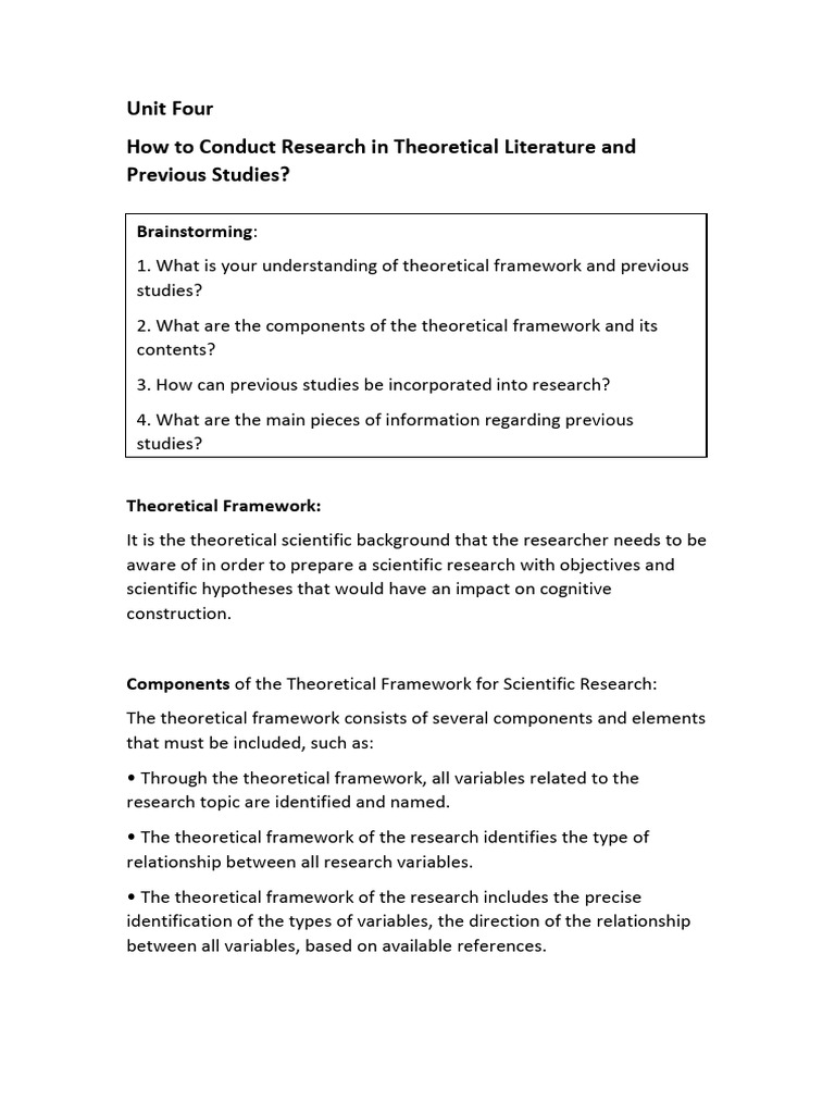 Unit 4 How To Conduct Research in Theoretical Literature and | PDF ...