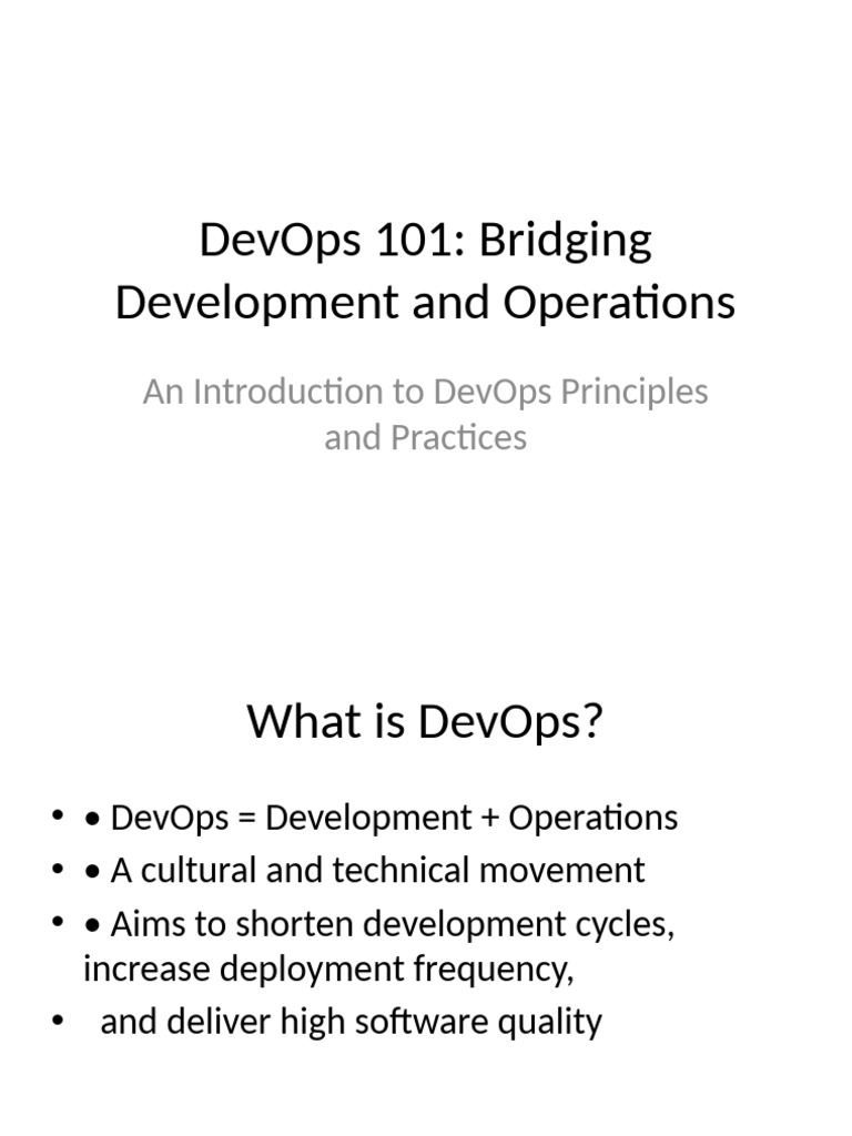 DevOps 101 Presentation | PDF